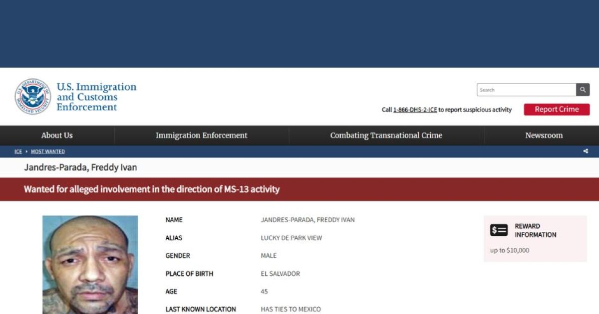 Freddy Ivan Jandres-Parada, leader of La Mara Salvatrucha, arrested in ...