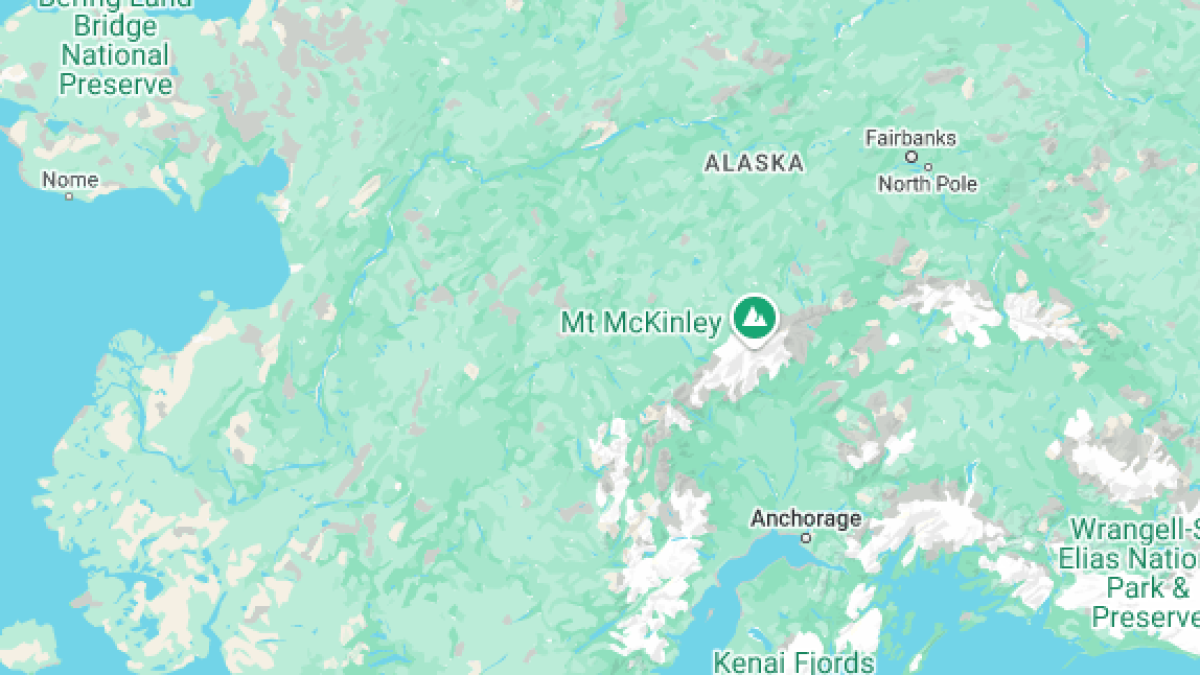 Google changes the name of Denali to Mt. McKinley on Google Maps