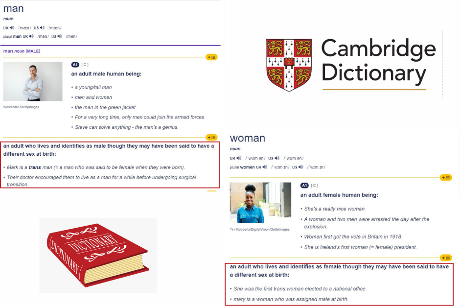Cambridge Dictionary alters definition of "man" and "woman" to fit ...