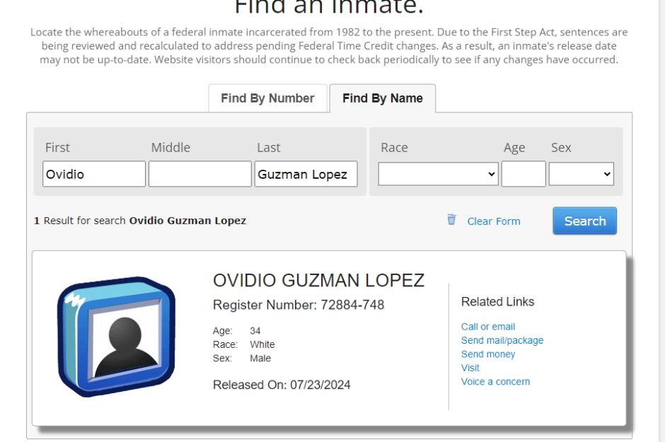 Ovidio Guzmán, son of 'El Chapo' Guzmán, released from prison