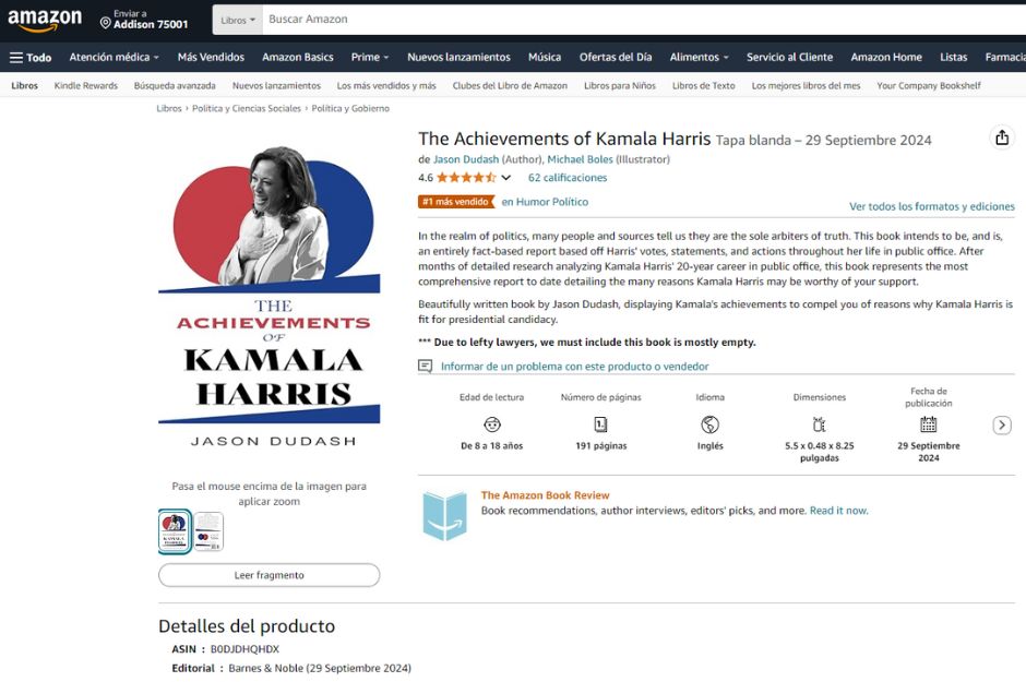 'The Achievements of Kamala Harris': The blank book that's sweeping ...