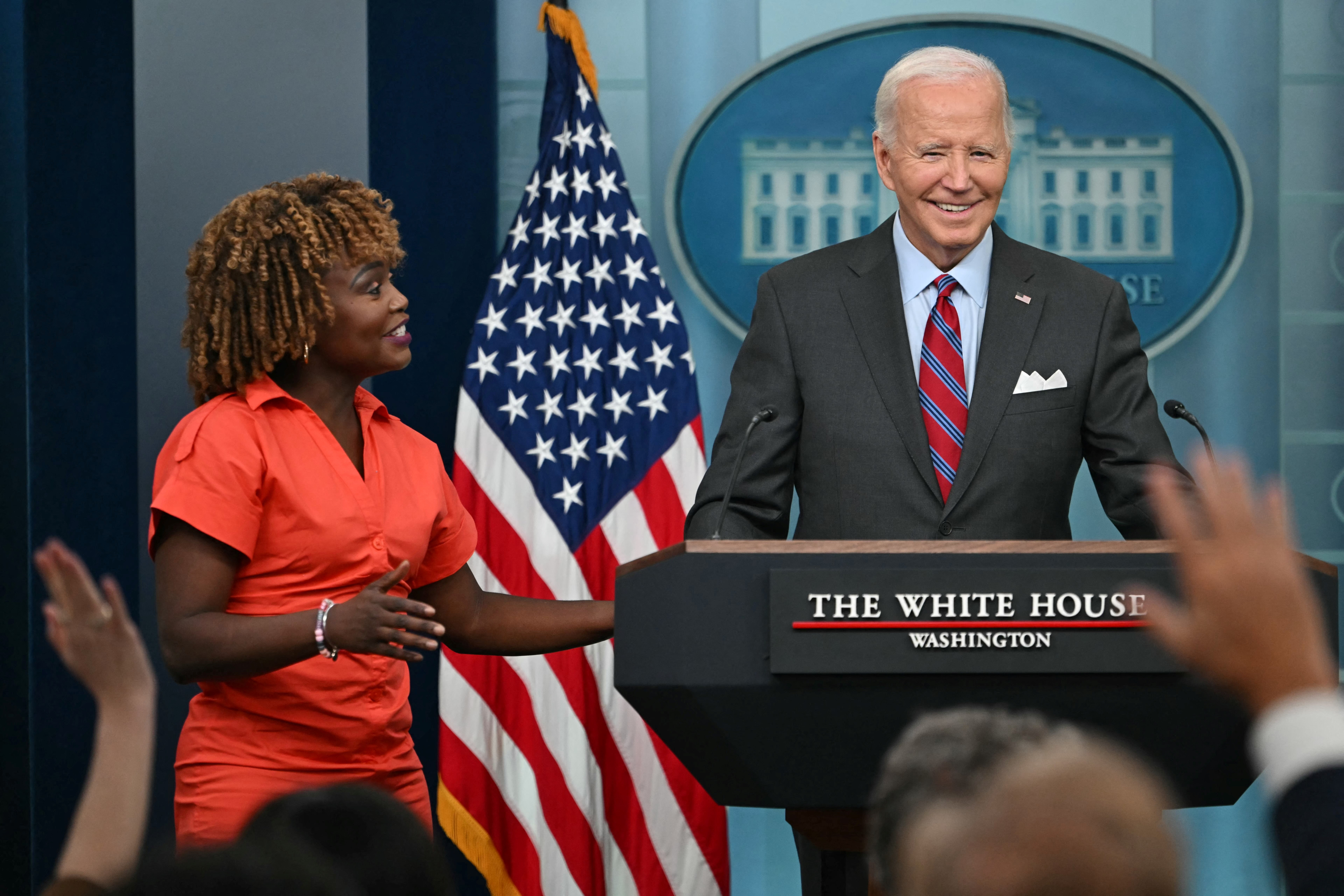 Karine Jean-Pierre, Biden's former press secretary, leaves the ...