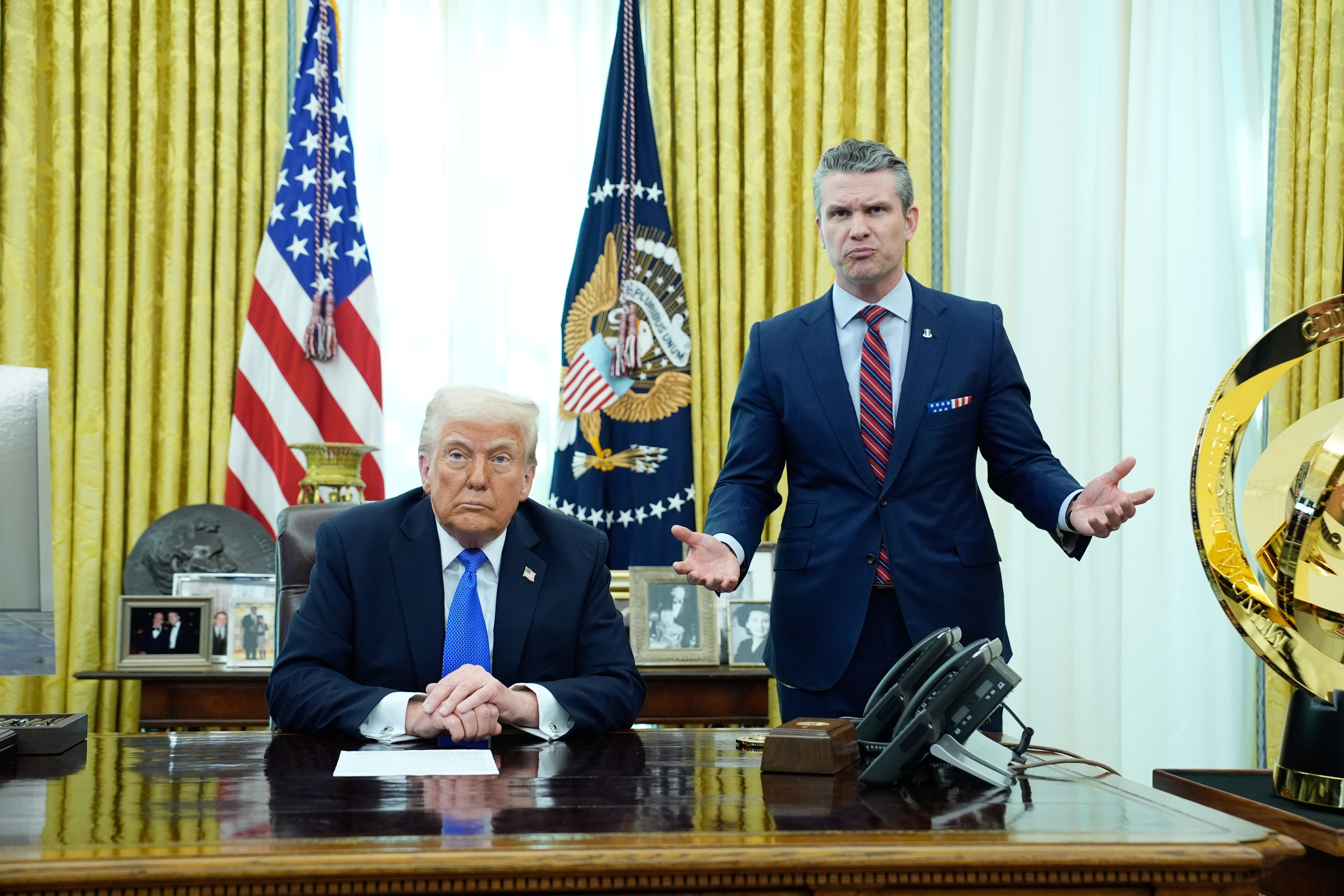 'He's gonna be a very good defense secretary': Trump publicly defends ...