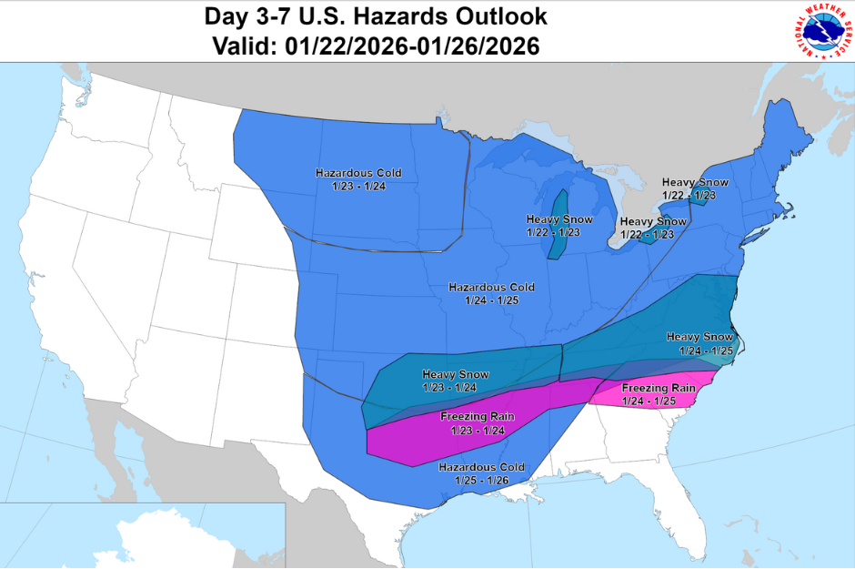 'Major January winter storm': NWS forecasts heavy snow, sleet, freezing ...